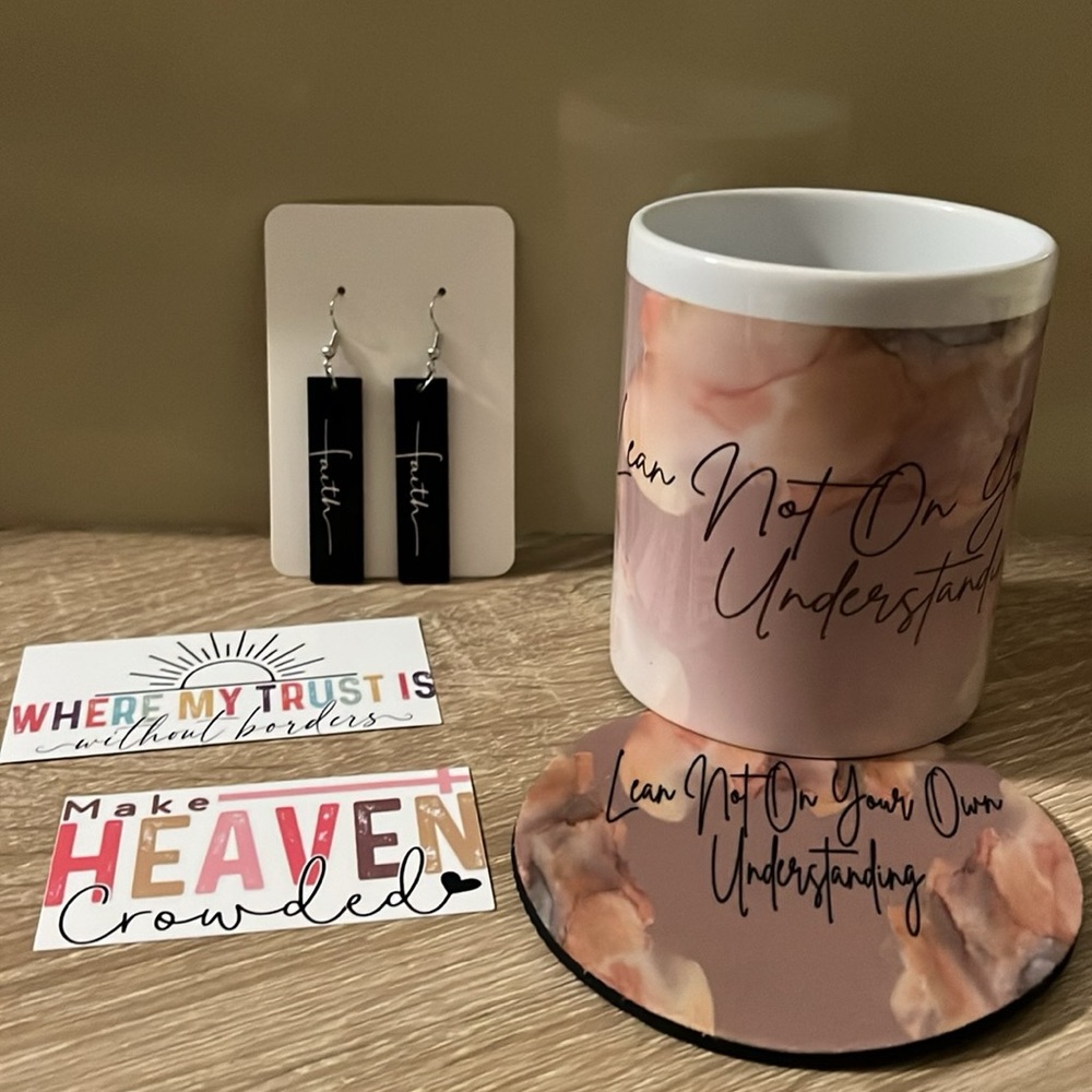 Mug Coaster Stickers And Earring!! - Gem